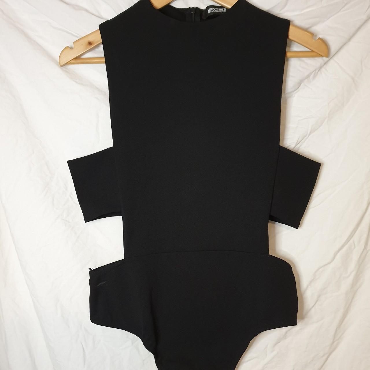 Black cut out body suit - never worn - thong - size... - Depop