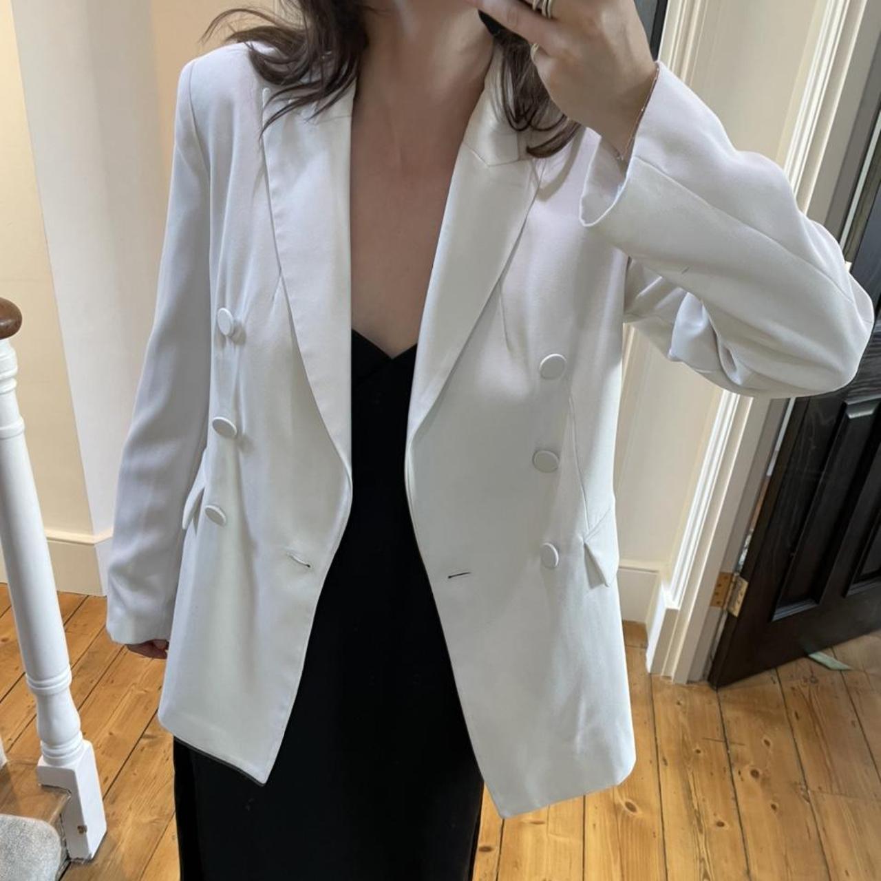 Women's White Tailored-jackets | Depop