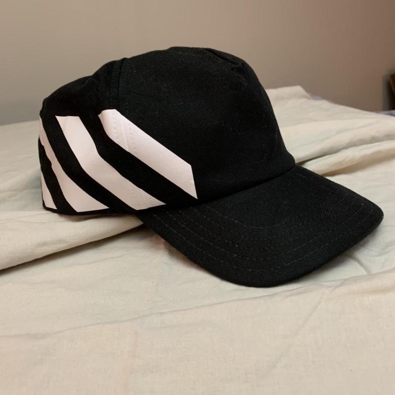 Off white diagonal stripe cap! Gently worn and... - Depop