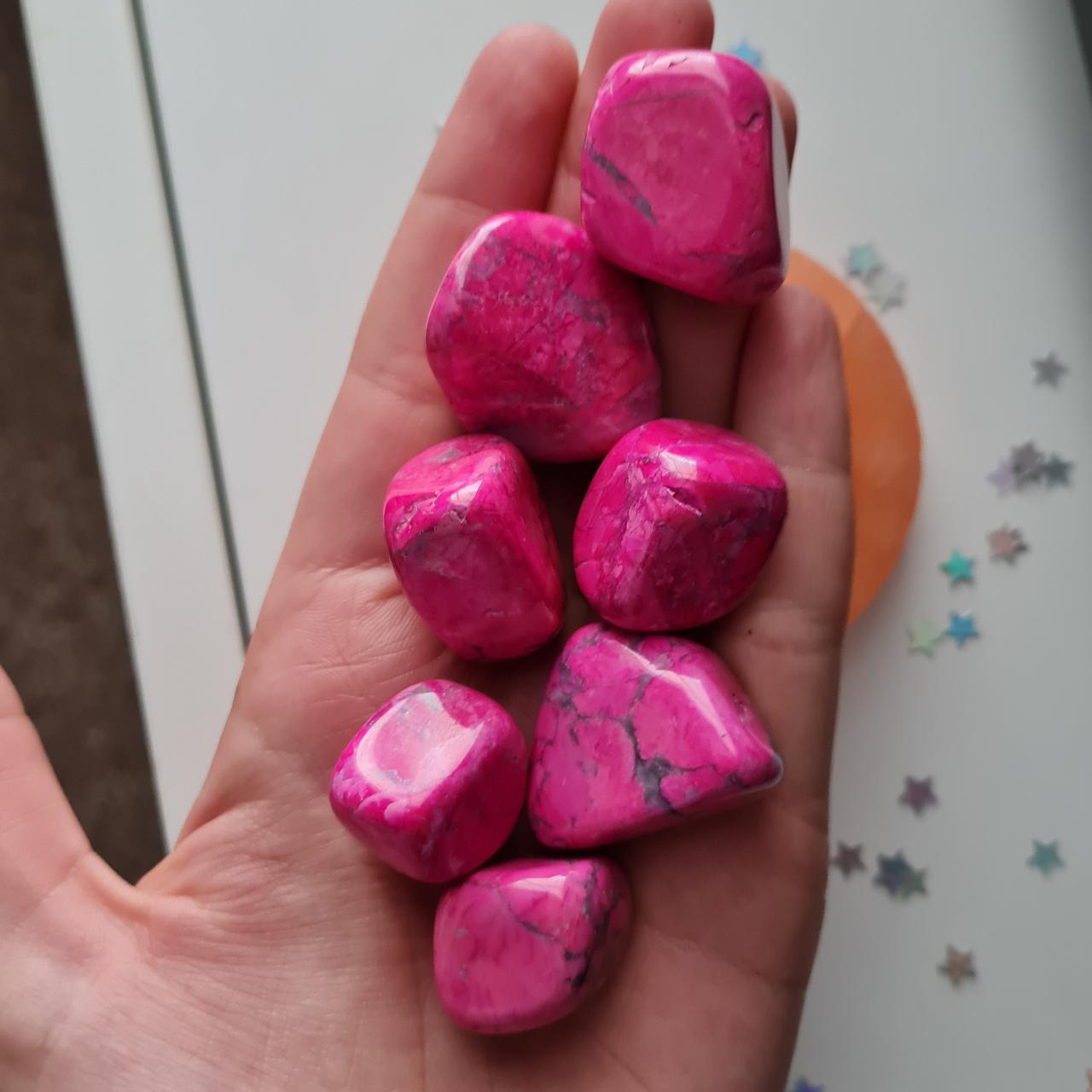 Large pink howlite tumbles 💗 These are so vibrant... - Depop