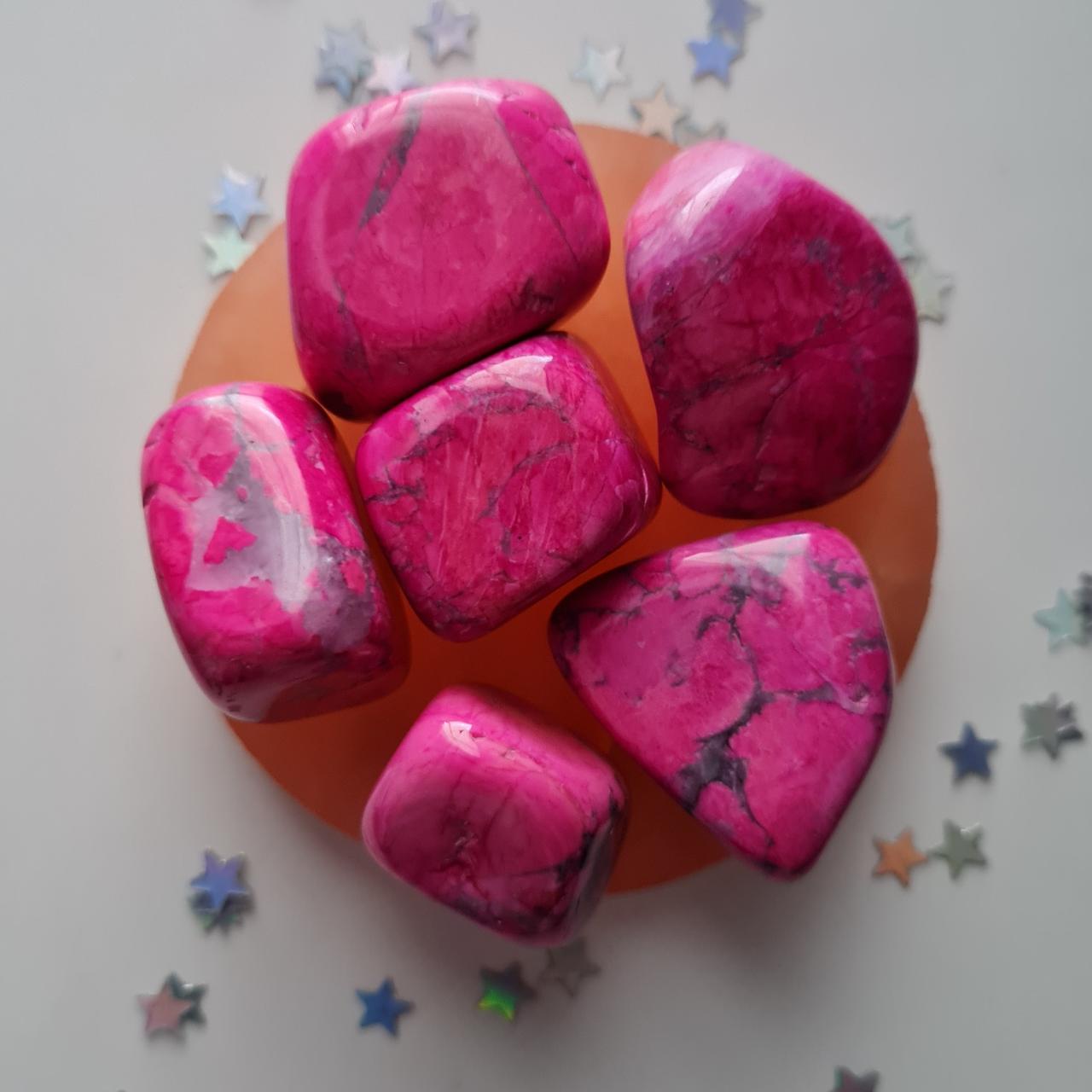Large pink howlite tumbles 💗 These are so vibrant... - Depop