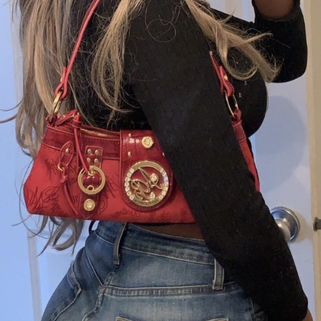 Burgundy red apple bottom shoulder bag * SOLD * -... | Depop