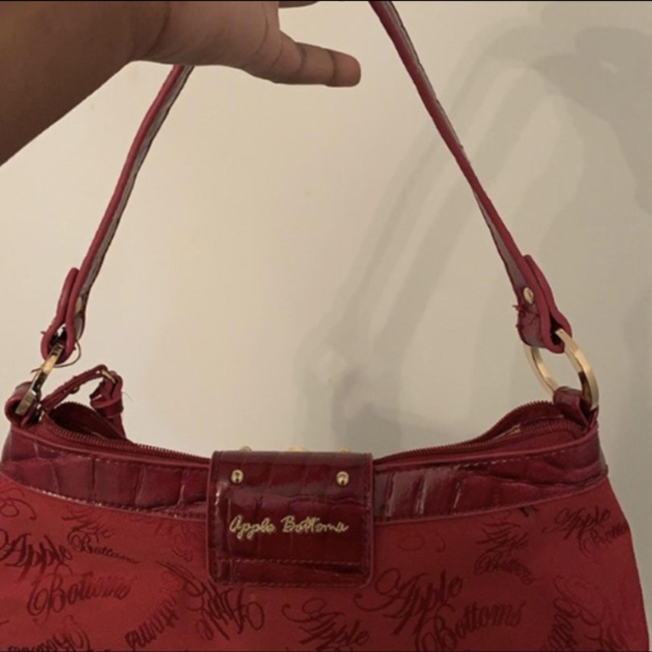 Burgundy red apple bottom shoulder bag * SOLD * -... | Depop