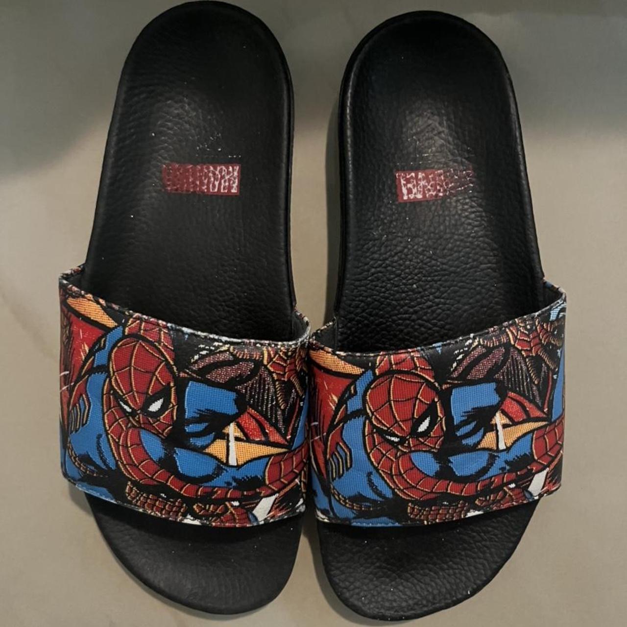 Vans slides Marvel X Vans Spider-Man slides 2016... - Depop