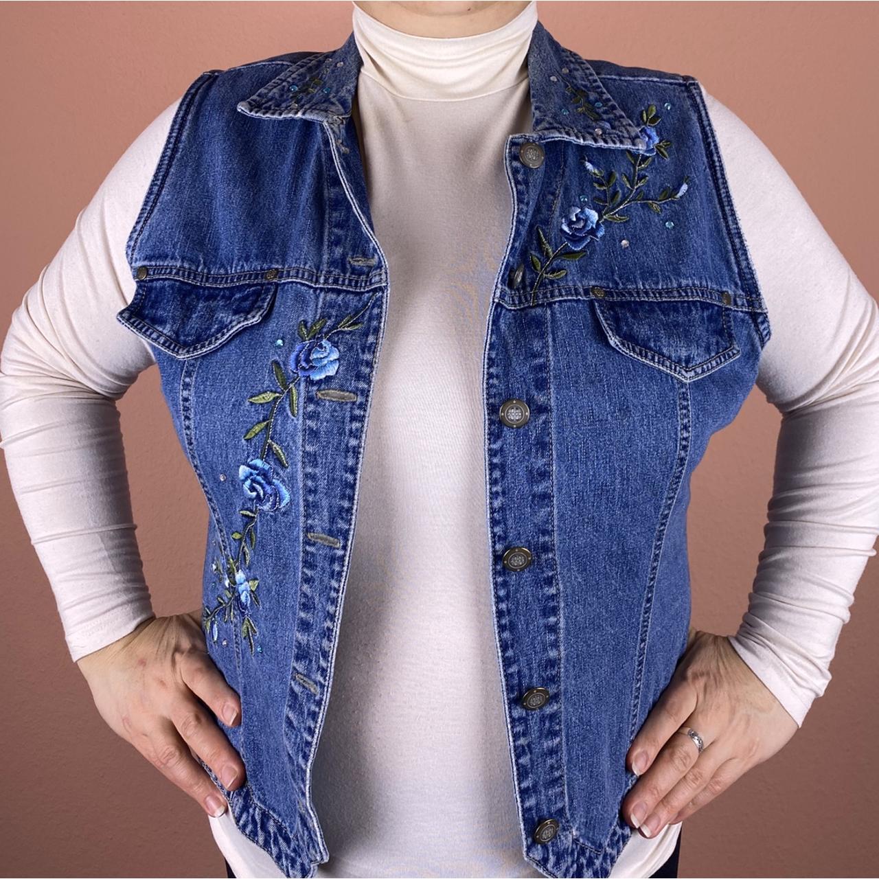 Very Interesting Jean Vest 🧥🌺 Super Vintage and Rare... - Depop