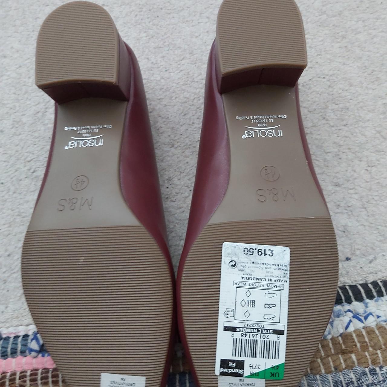 Burgundy low heeled smart shoes from M&S Made of... - Depop