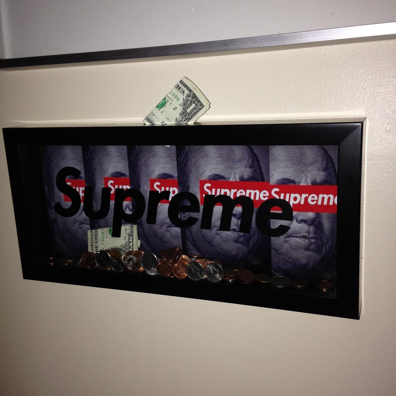 Supreme box Logo $ Benjamin's $ art piggy bank ,... - Depop
