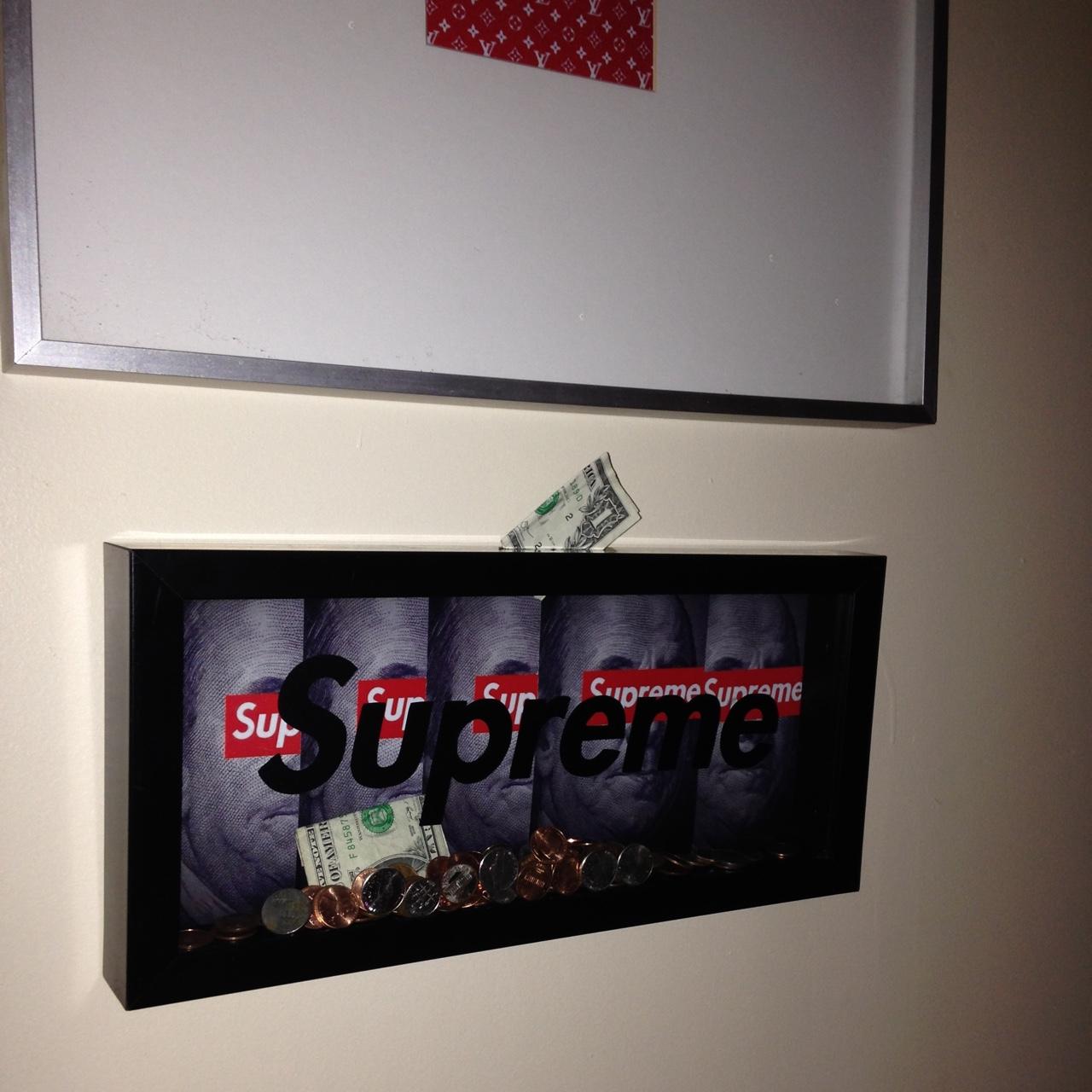 Supreme box Logo $ Benjamin's $ art piggy bank ,... - Depop