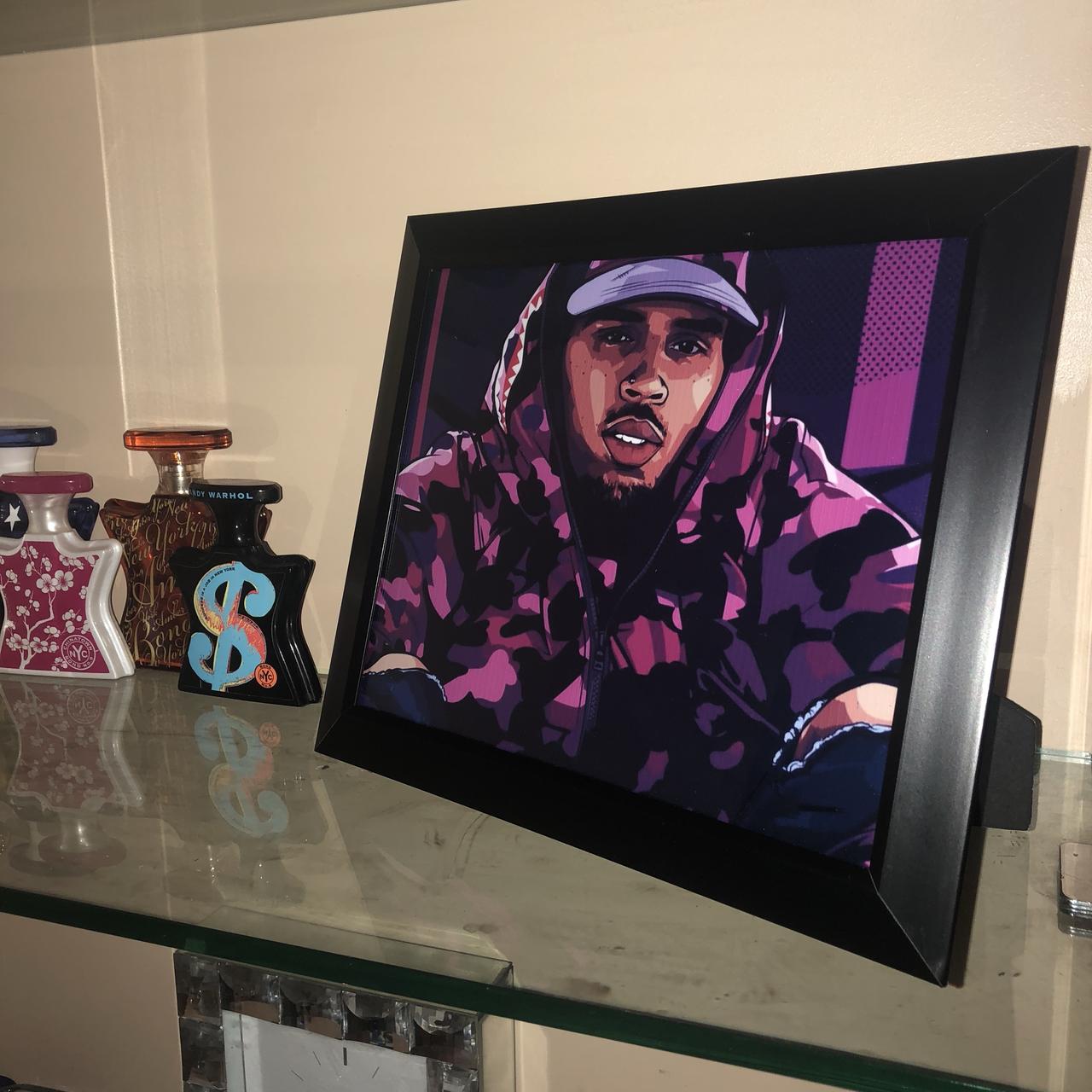 Chris brown x bape Art Print with Frame , Print on... - Depop