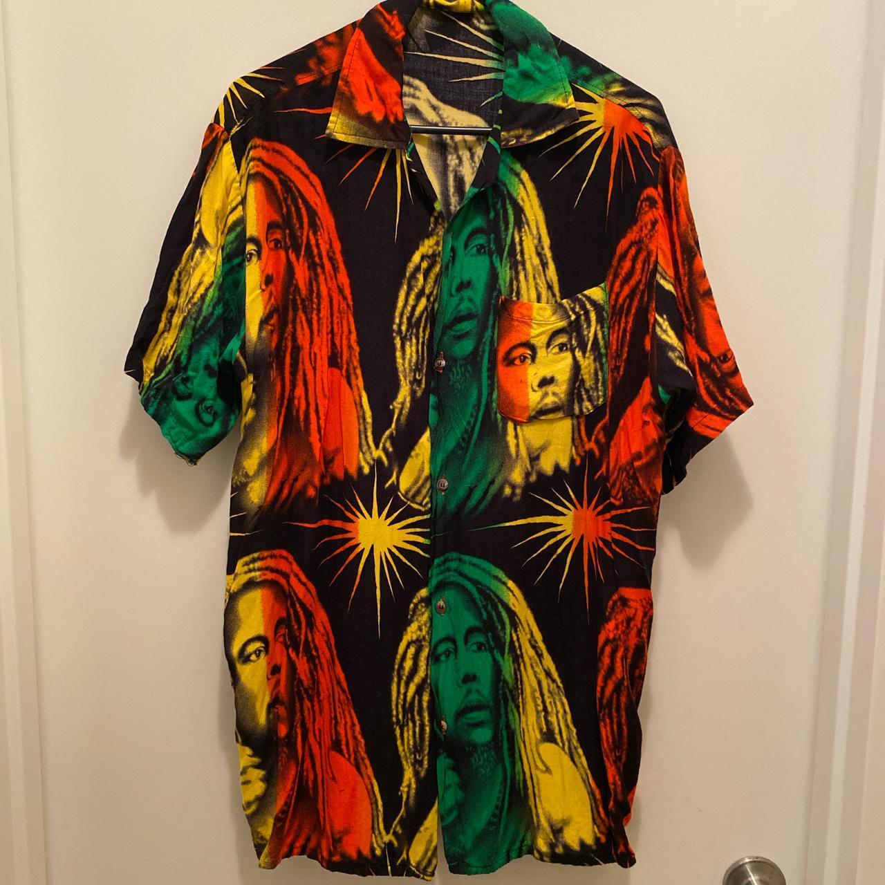 Vintage Bob Marley party shirt Epic all over Rasta... - Depop