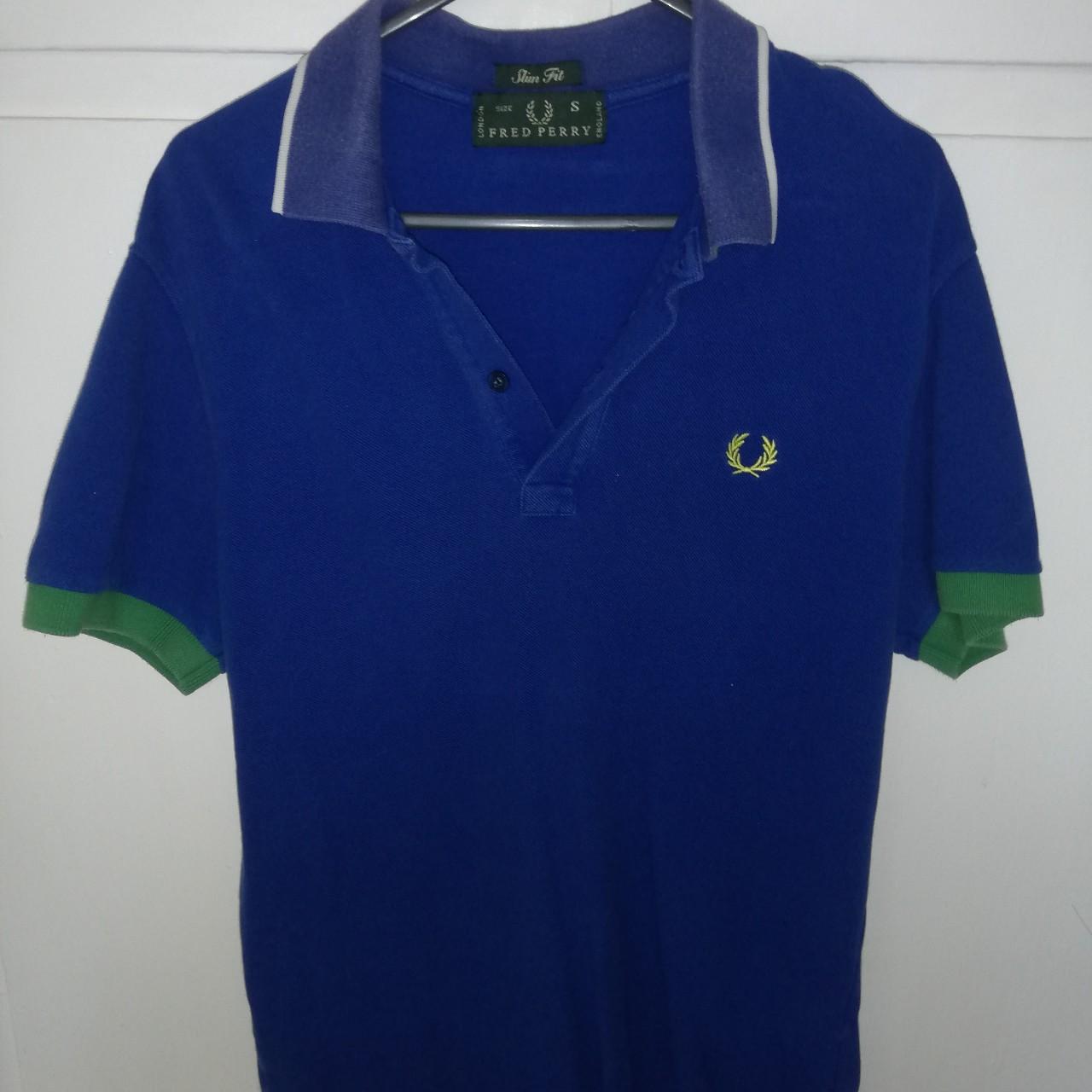 Blue Fred Perry polo. Size small - Depop