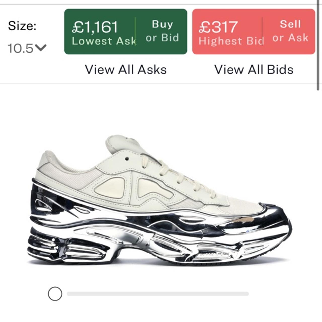 Raf Simons X Adidas Ozweego Chrome, Metallic... - Depop