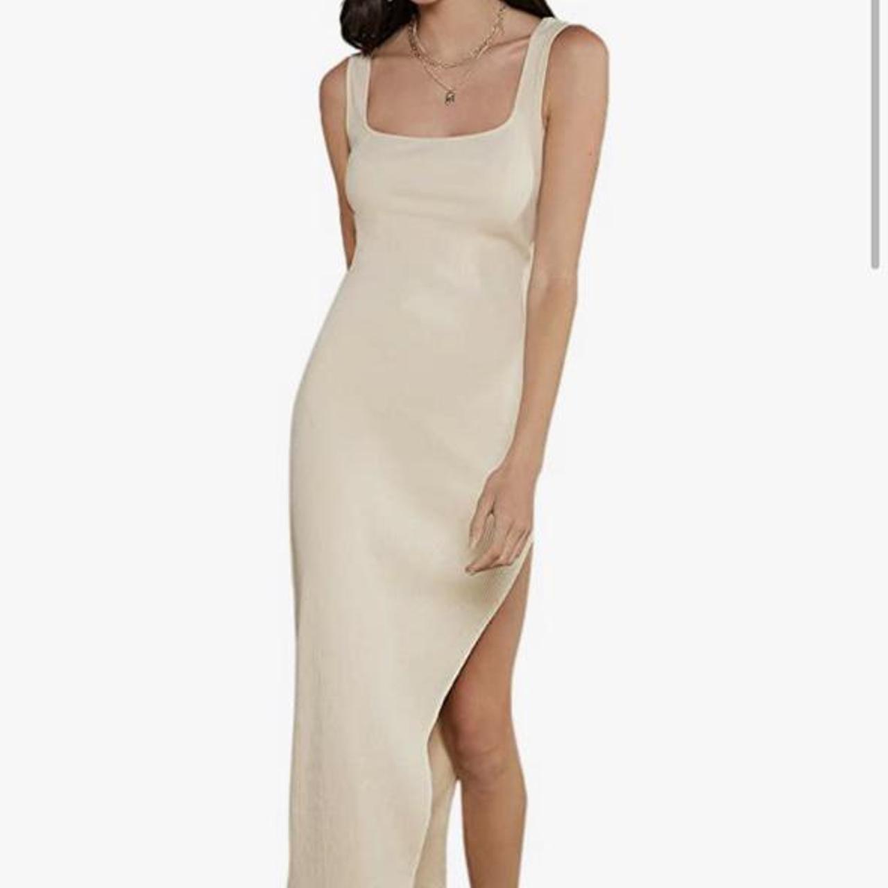 SHEIN Women's Tan and Brown Dress | Depop