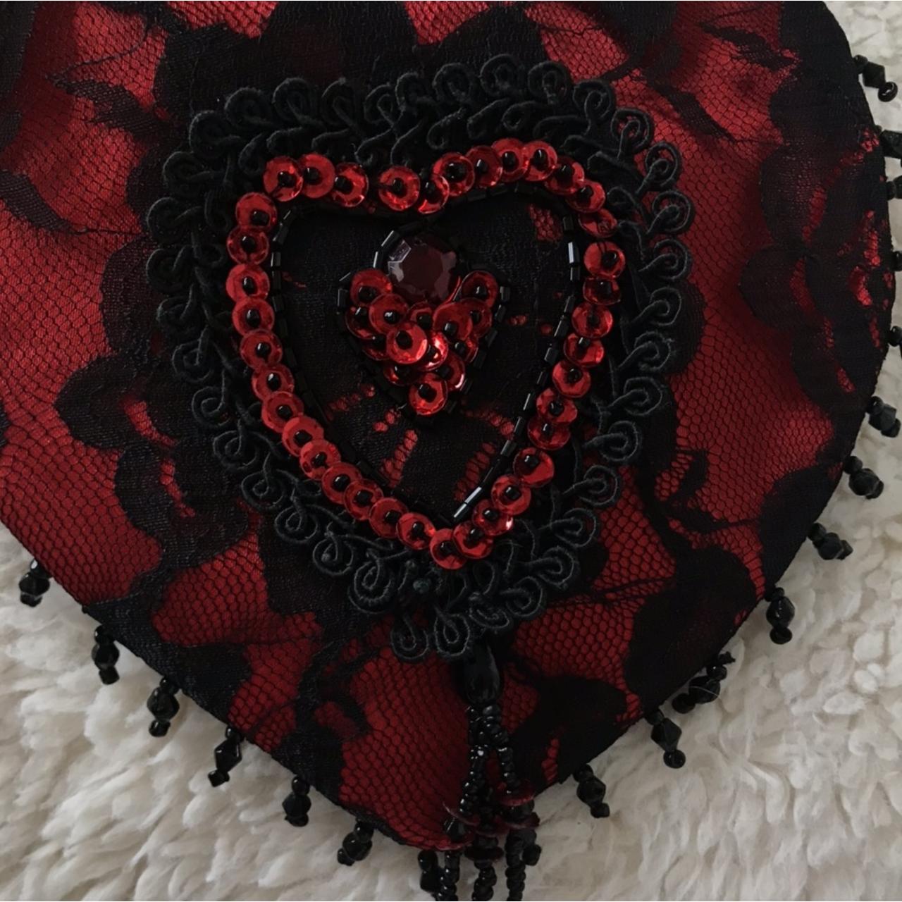 stunning deep red heart shaped bag. super perfect... - Depop