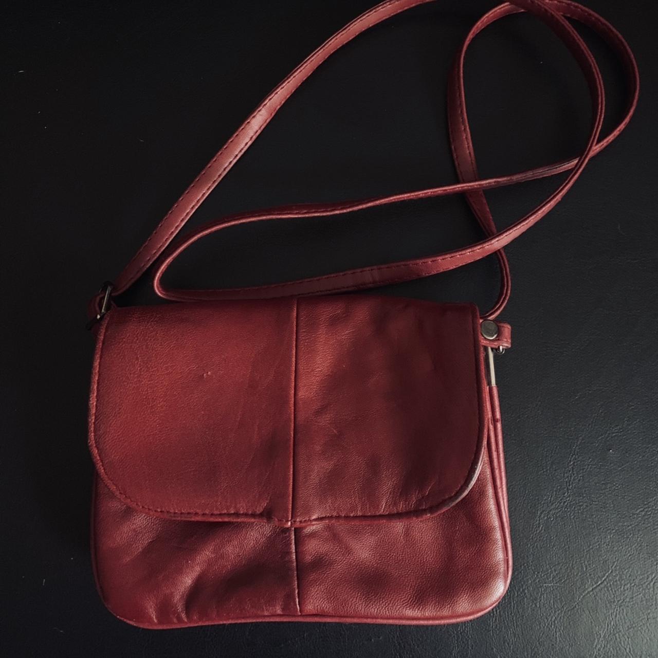 Dark red small purse. 6 inside pockets, one on the... - Depop