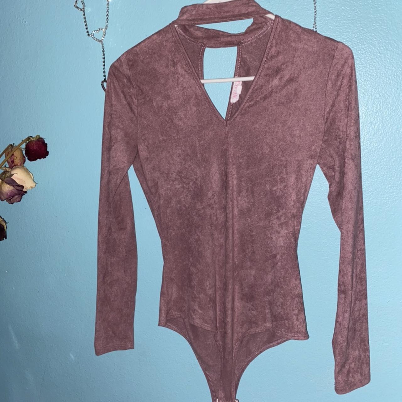 purple to deep lavender velvet bodysuit Only worn... - Depop