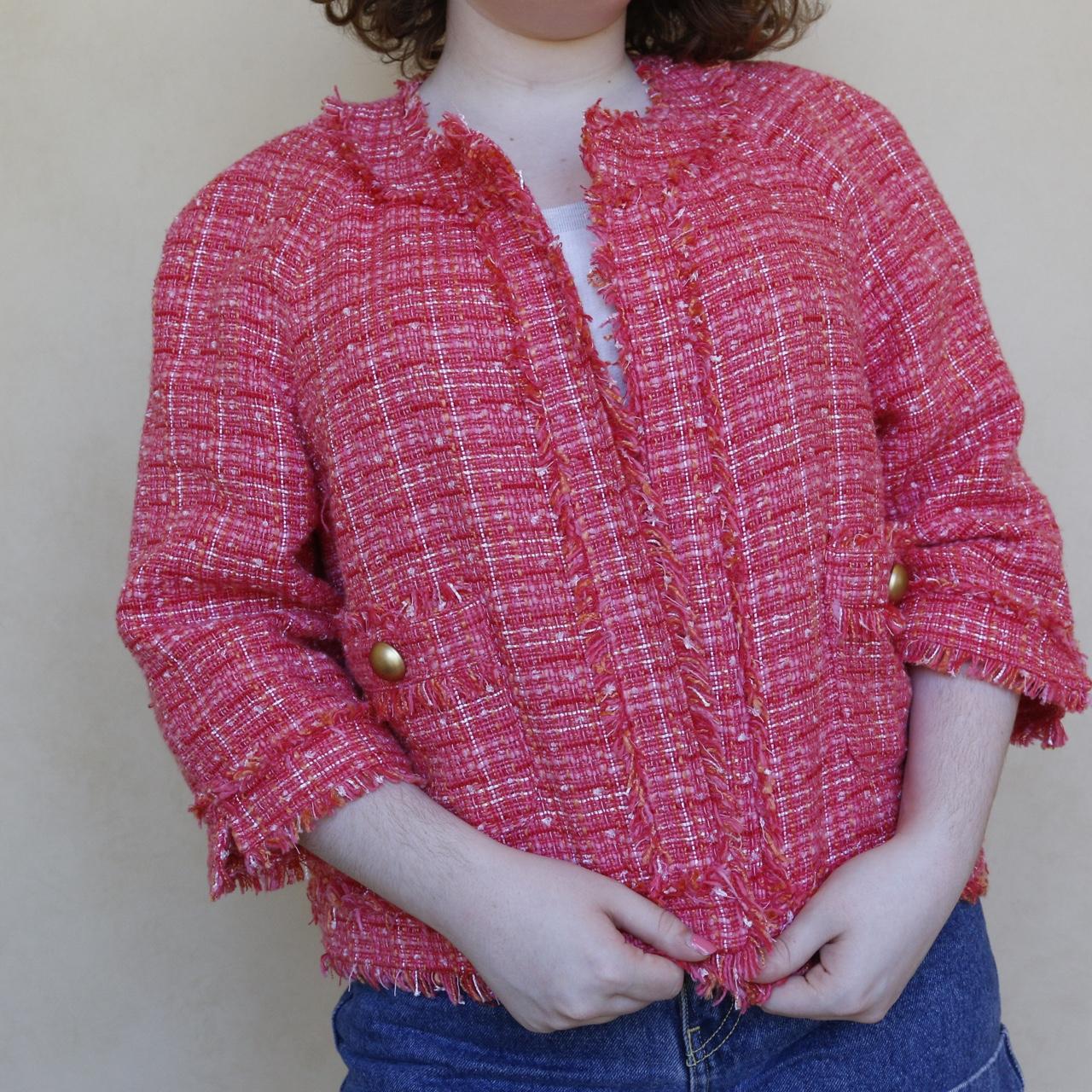 "Laundry" jacket in pink and orange color way -... - Depop