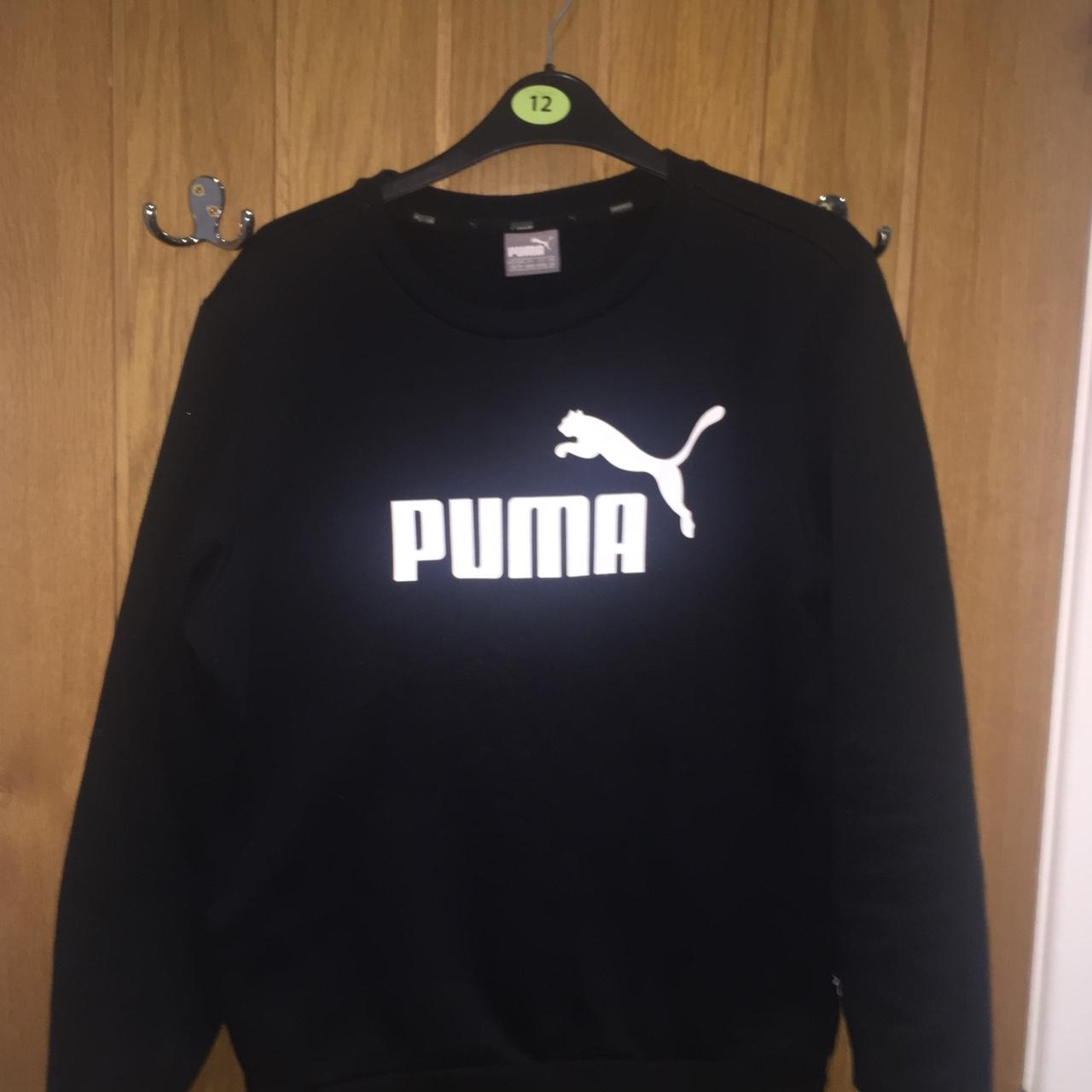 - Black puma jumper / sweatshirt - size S men’s -... - Depop