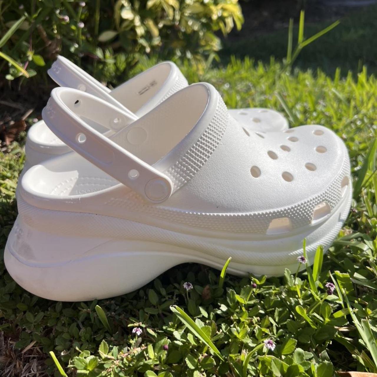 WHITE PLATFORM CROCS “Classic Bae Clog”super... - Depop