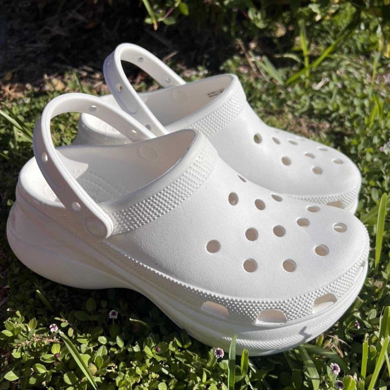 WHITE PLATFORM CROCS “Classic Bae Clog”super... - Depop