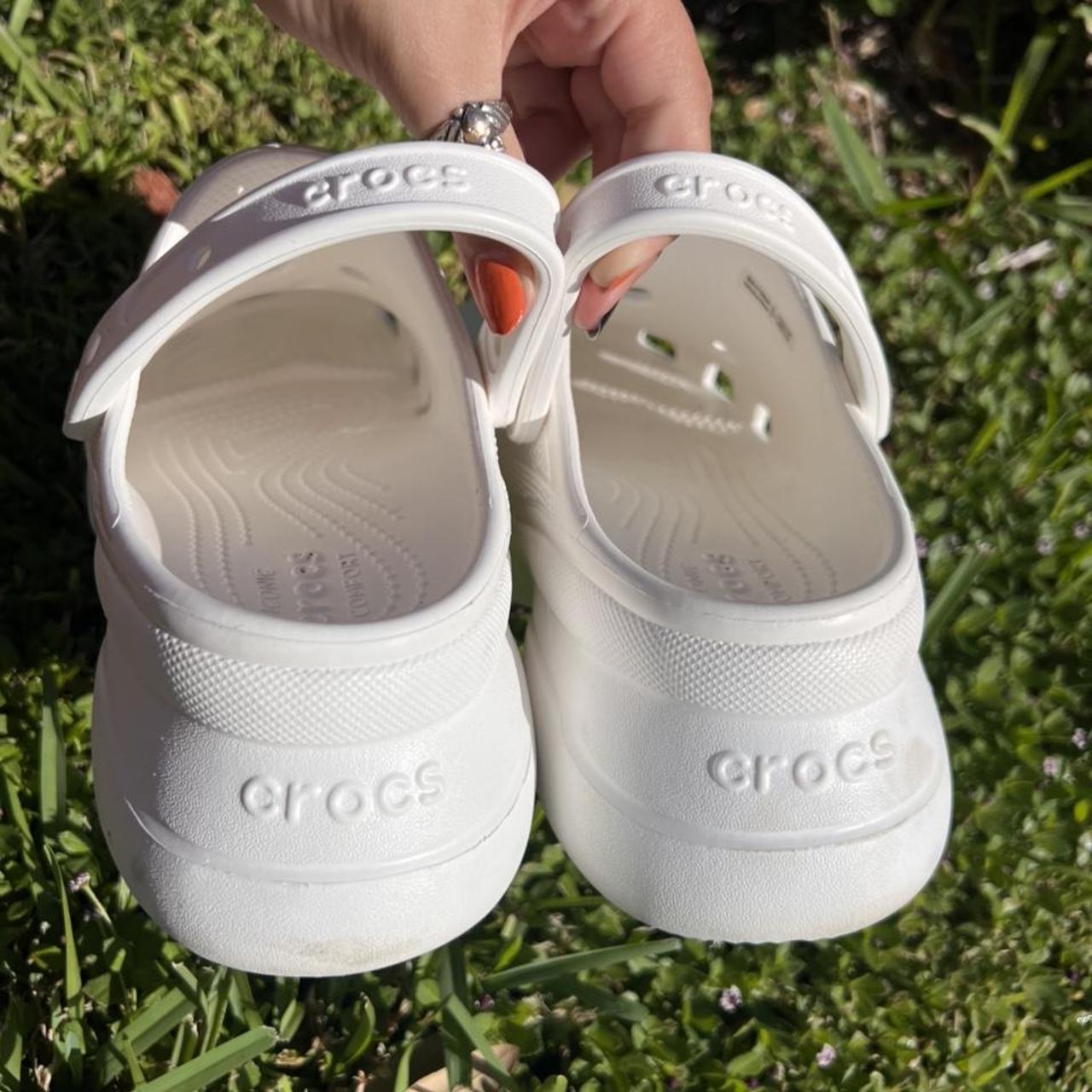 WHITE PLATFORM CROCS “Classic Bae Clog”super... - Depop