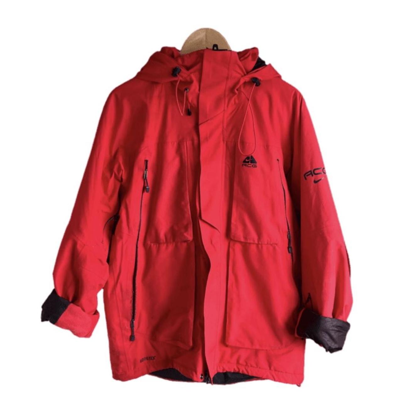 Red Nike ACG Coat size: M has a few signs of wear... - Depop