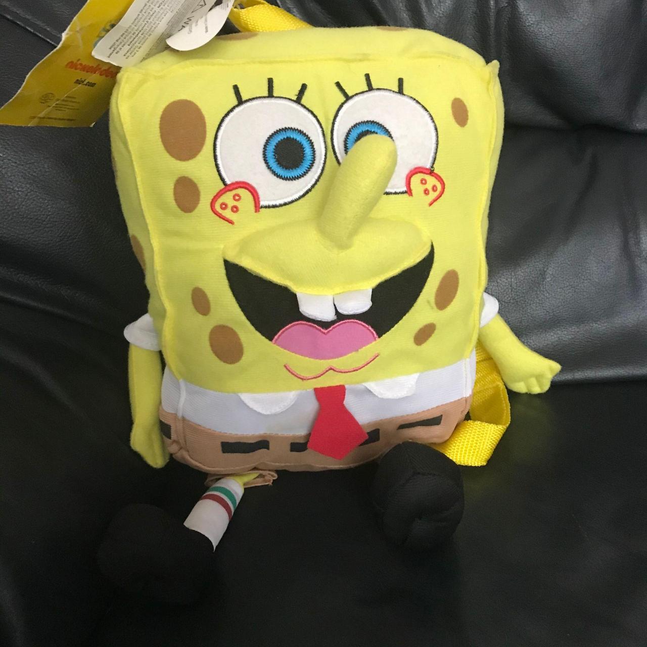SpongeBob SquarePants Yellow Backpack Bag Adjustable... - Depop