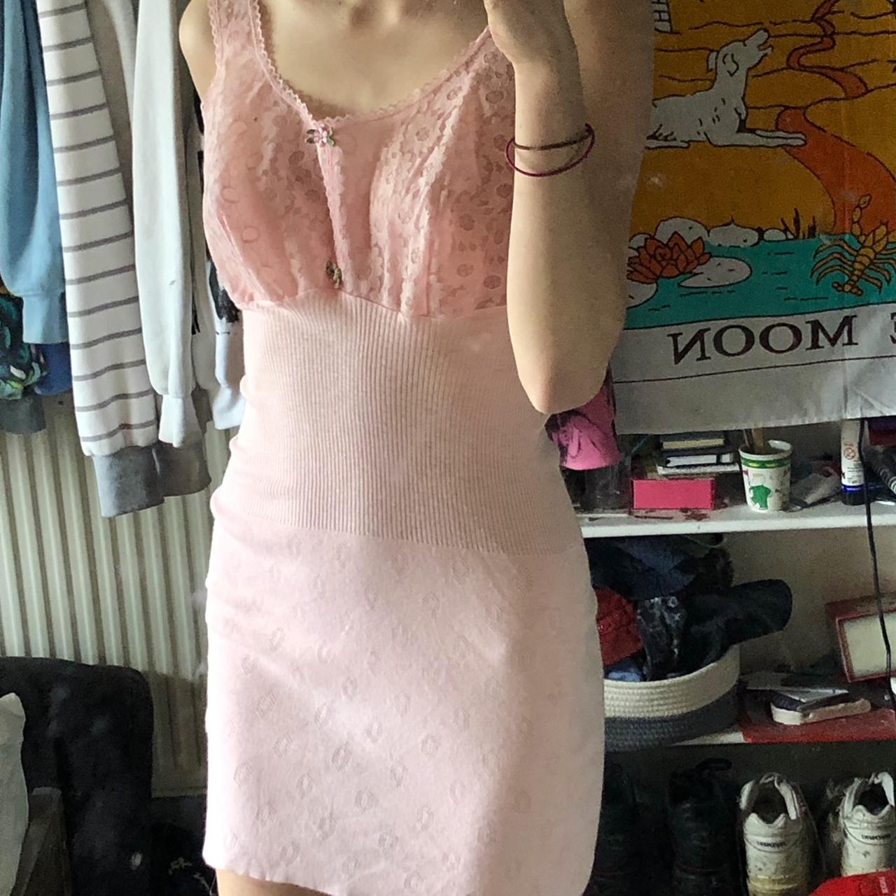 gorgeous pink camisole dress shown on a size 6 but... - Depop