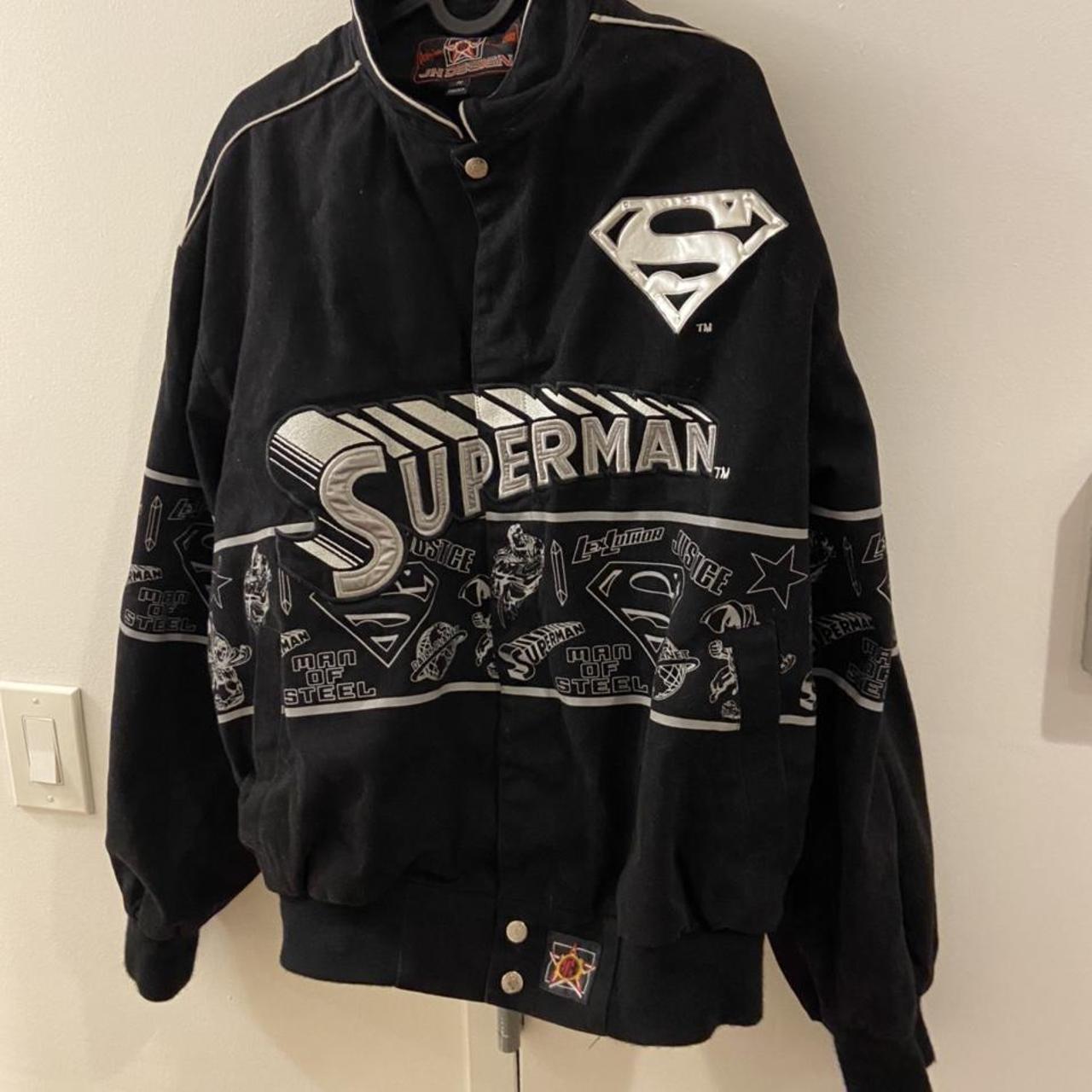 DC Comics Men's Black and Silver Jacket | Depop