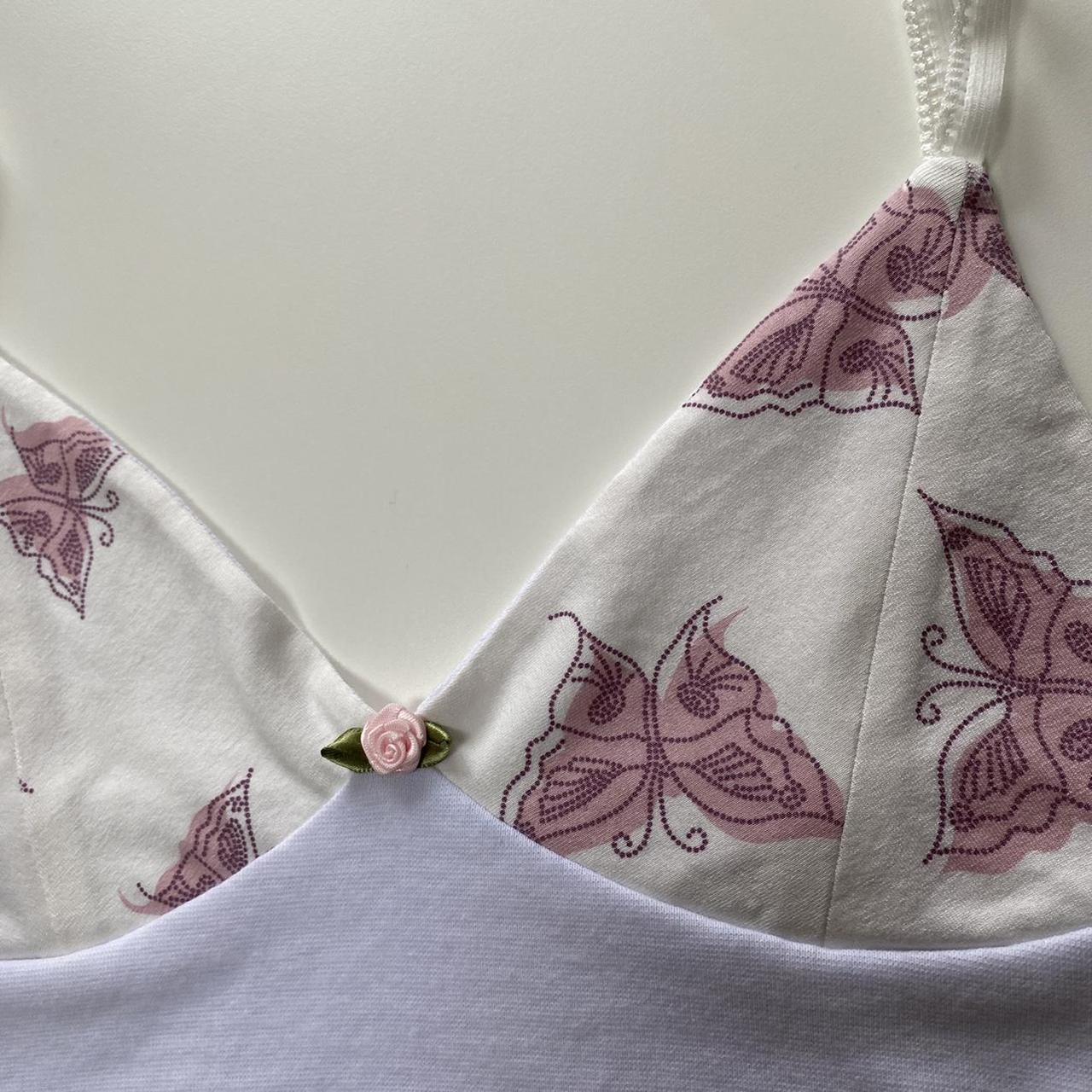 Really cute white butterfly top handmade by me. Pink... - Depop