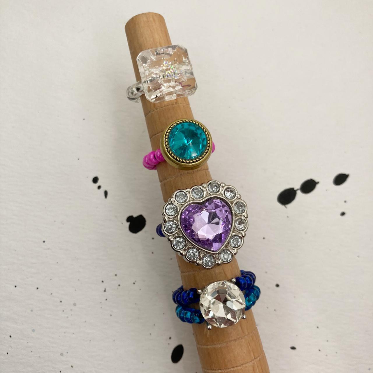 🤍💜💙 pretty princess stretch rings! (all are sized... - Depop