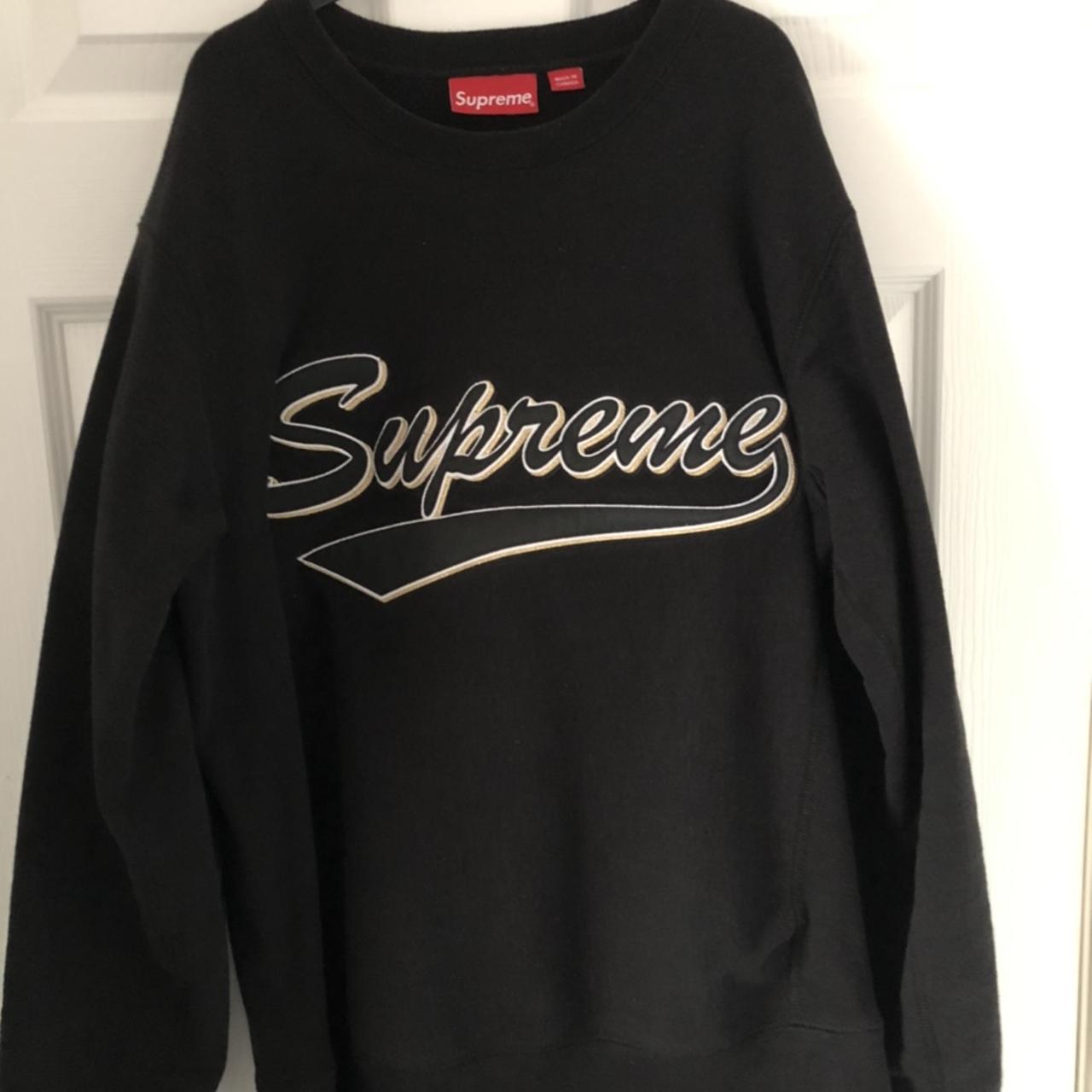 Supreme Brush Script Crewneck Black Size... - Depop