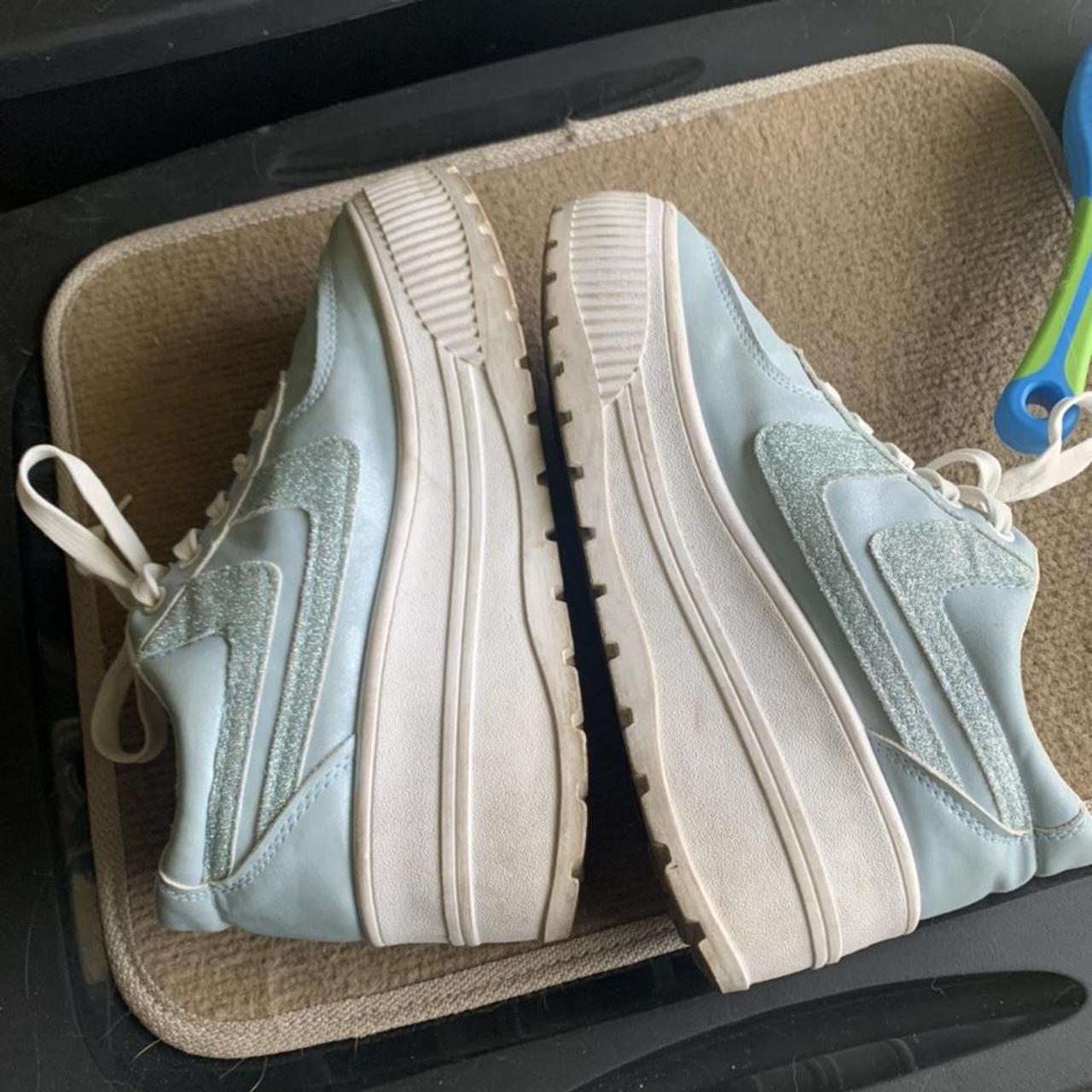 Light blue platform sneakers Blue glitter... - Depop
