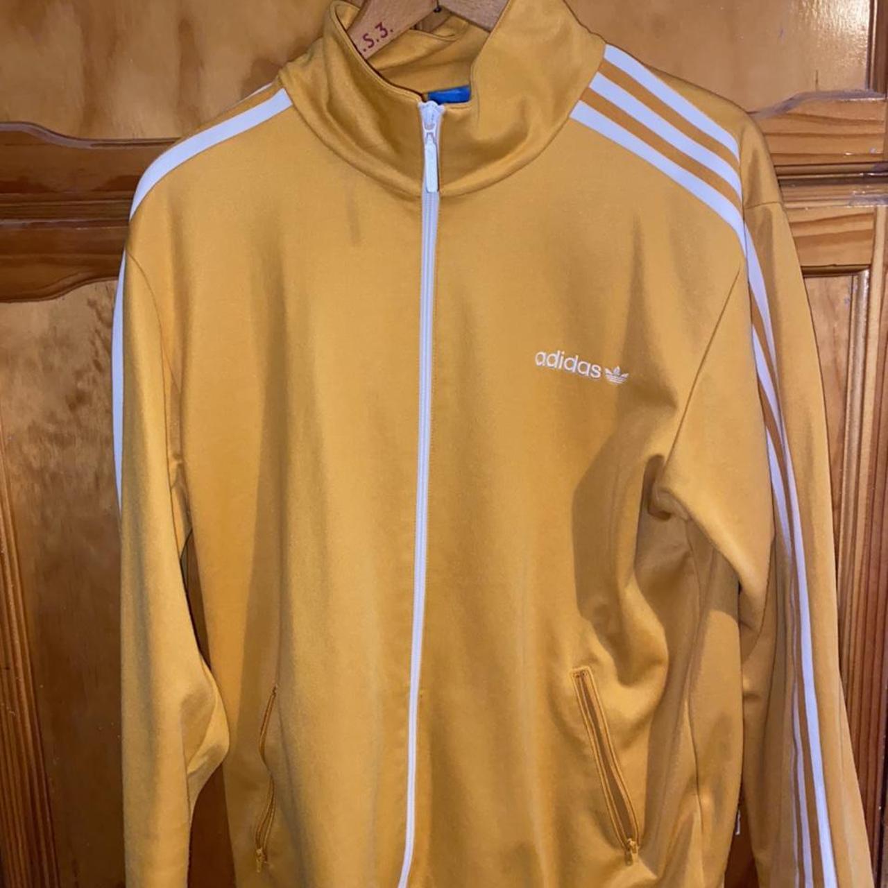 Retro adidas originals track top in yellow/mustard.... - Depop