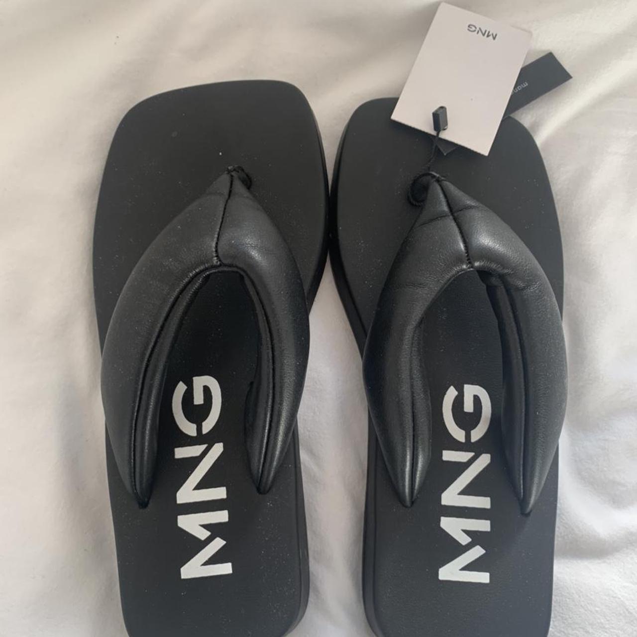 Mango chunky blacks sliders Size 36 Brand new with... - Depop
