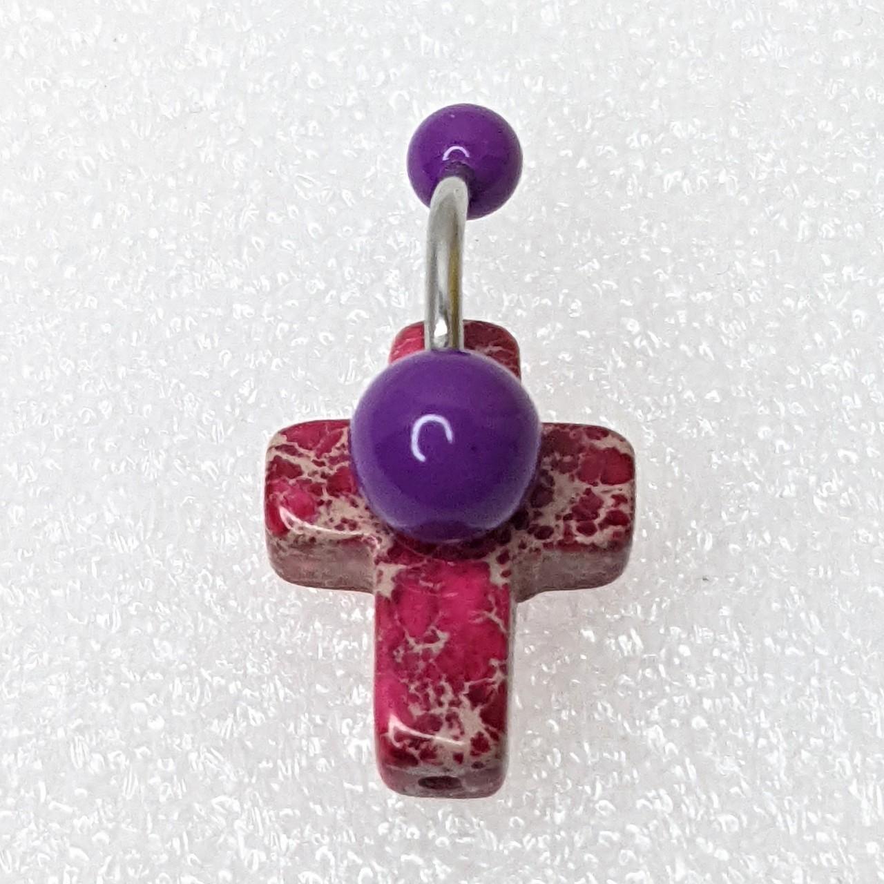 Cross Belly Button Ring - Excellent Condition If... - Depop