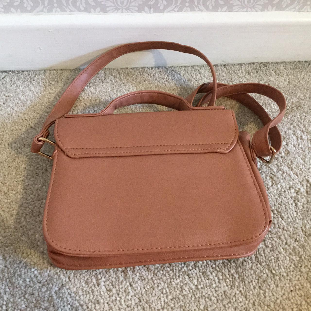 Primark pink faux leather shoulder - across body bag... - Depop