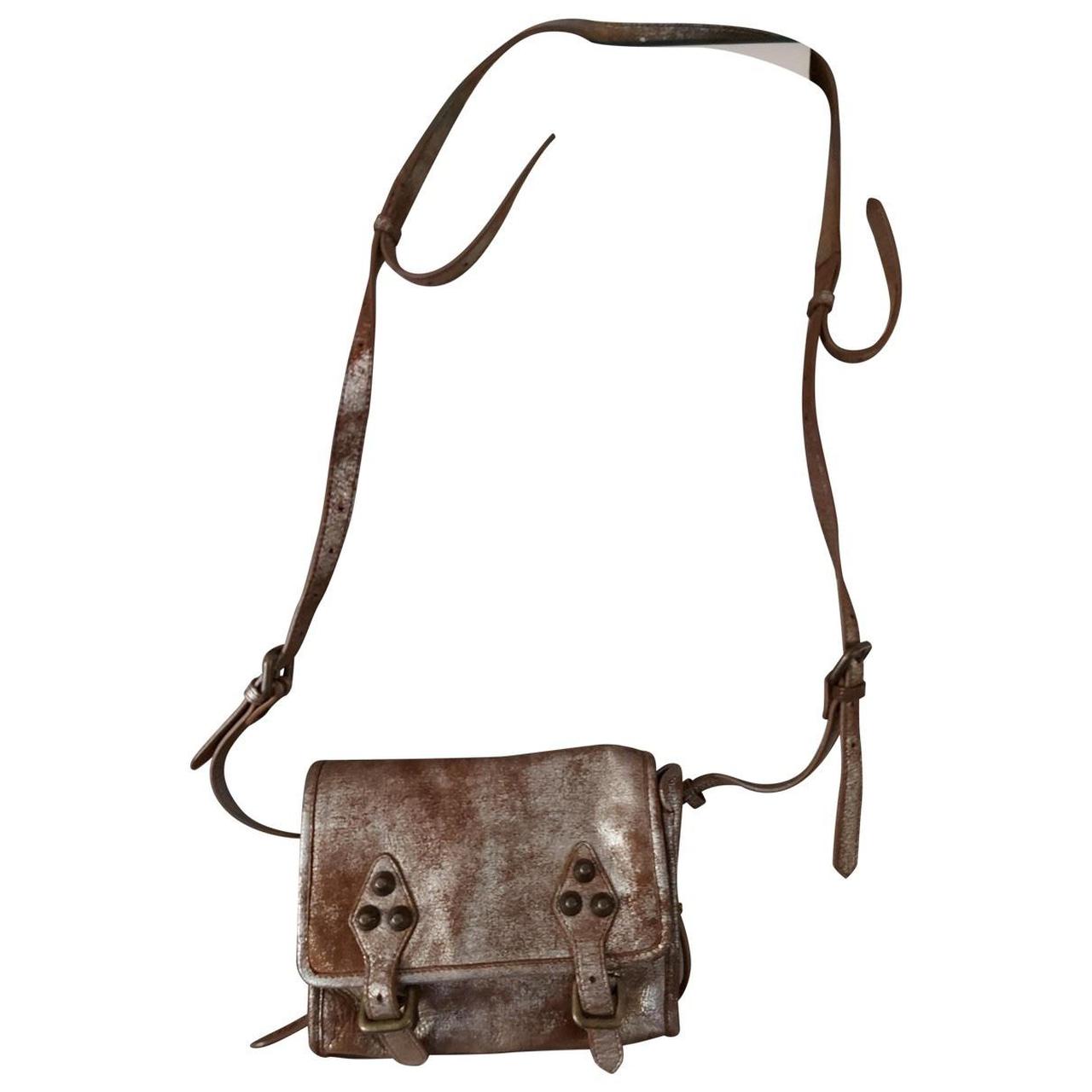 Zadig et Voltaire tan leather bag with gold shimmer.... - Depop