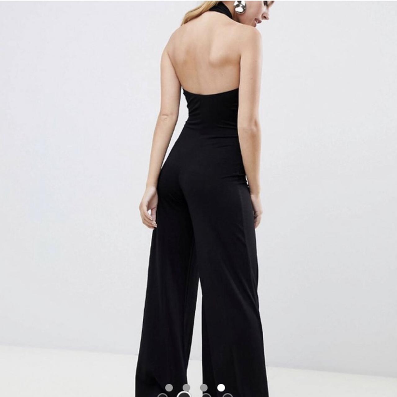 stunning ASOS halter neck jumpsuit, size 4 but can... - Depop