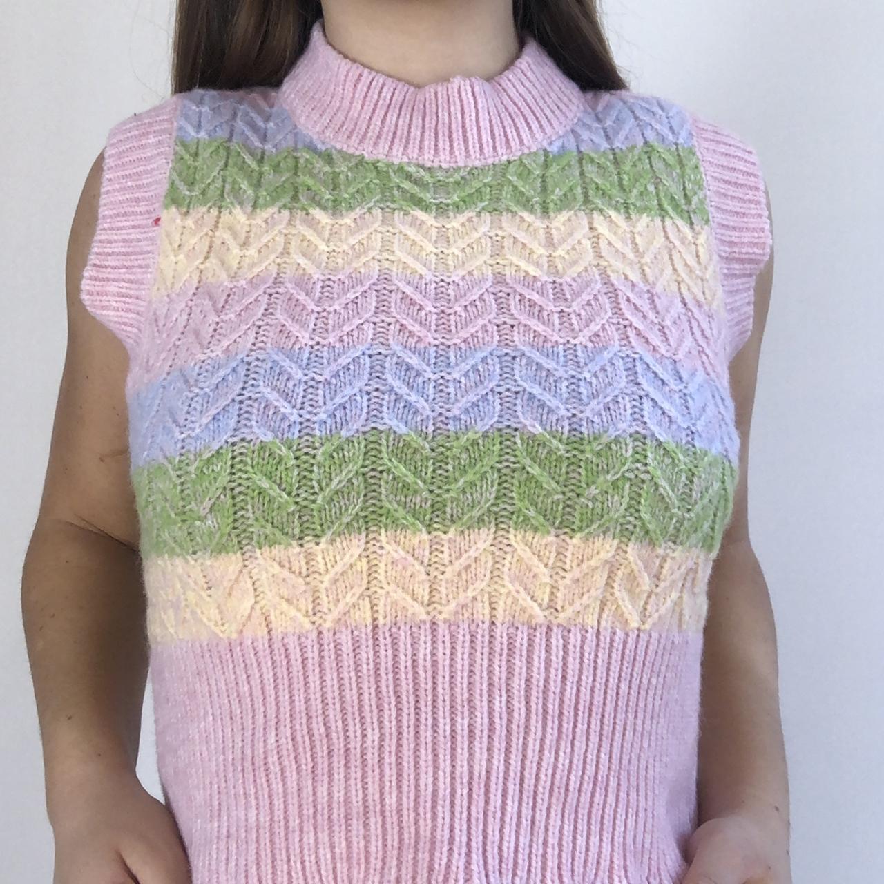 urban gap pink cotton candy sweater vest with tags 🍬... - Depop