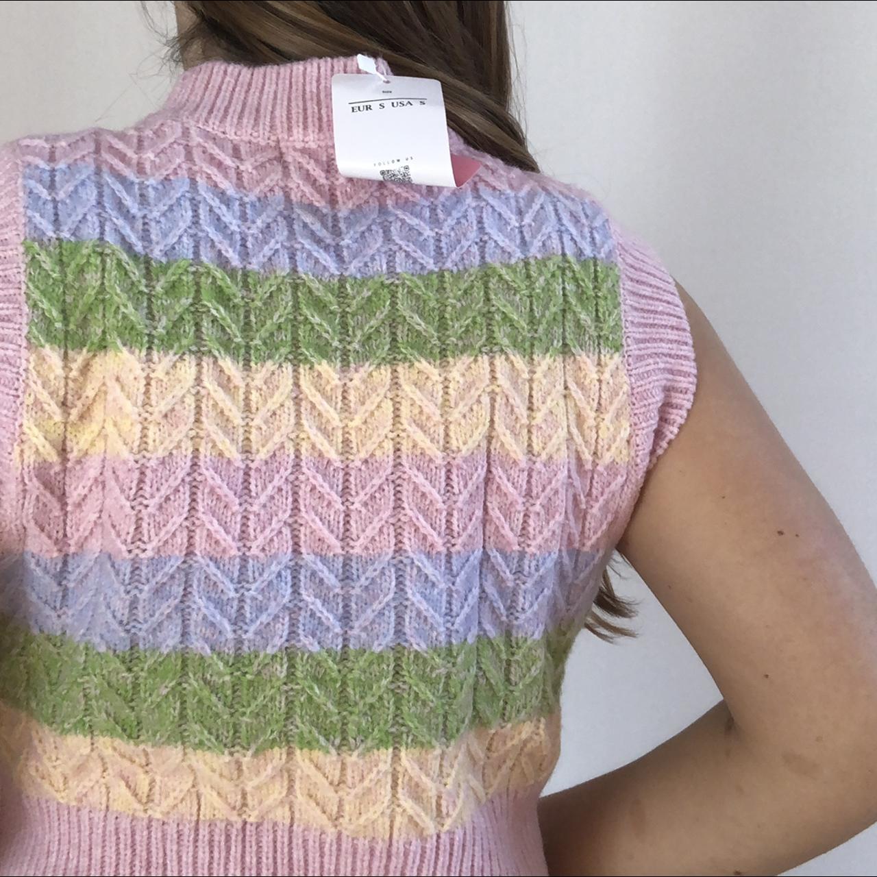 urban gap pink cotton candy sweater vest with tags 🍬... - Depop