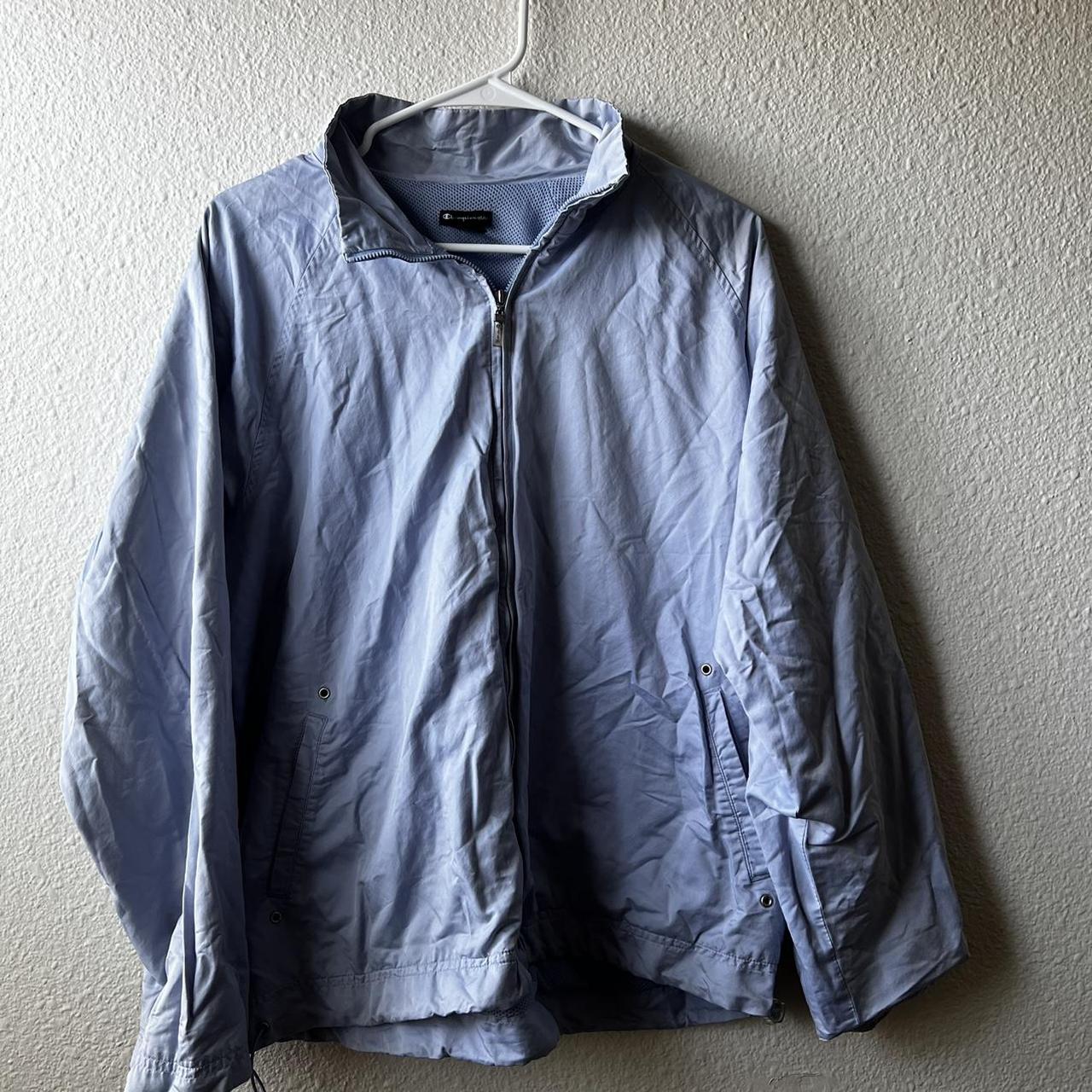 Periwinkle Champion windbreaker Zip up! Has mesh... - Depop