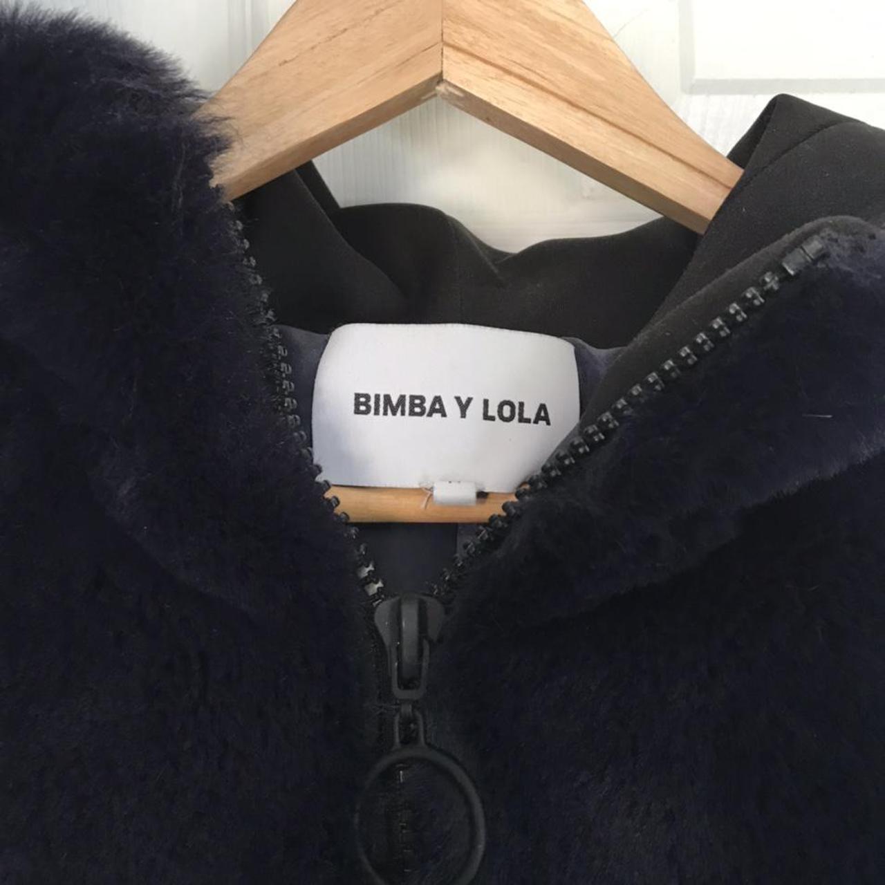 Bimba y Lola Women's Navy Coat | Depop