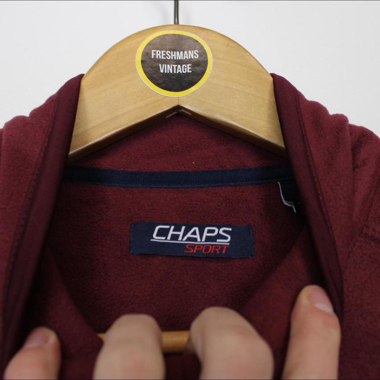 Vintage 00’s Chaps Burgundy Full Zip Spellout Fleece... - Depop
