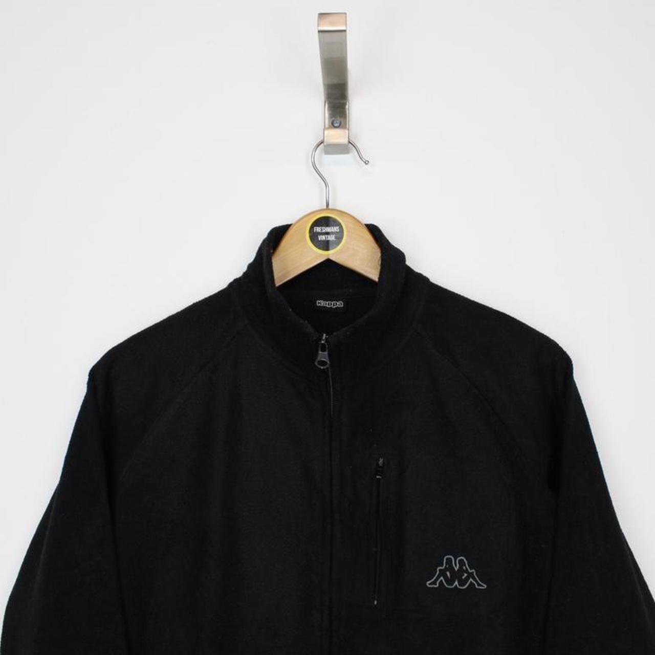 Vintage 00’s Kappa Black Full Zip Fleece Jacket ... - Depop