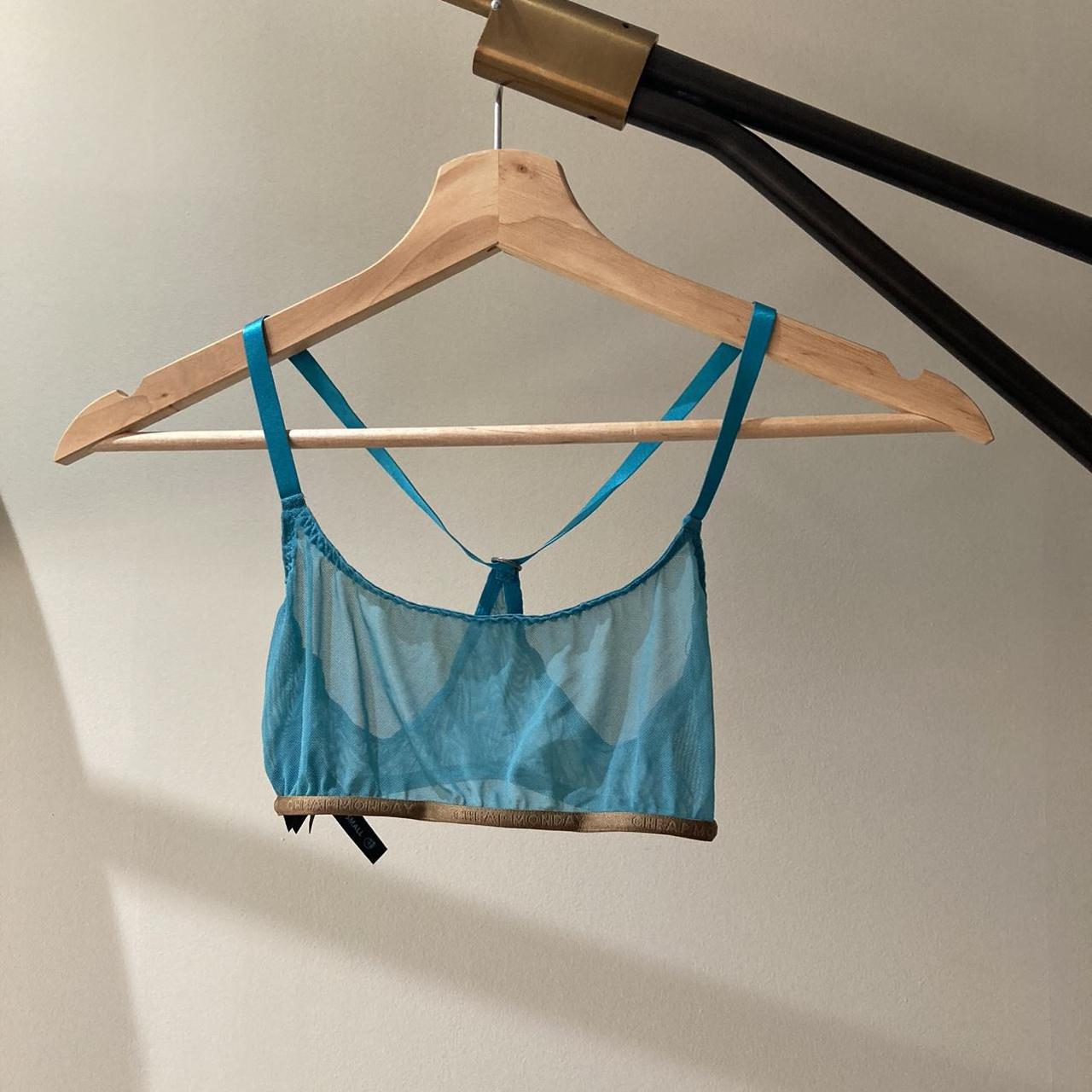 👗 Blue Cheap Monday Bra top. Fine mesh fabric,... - Depop