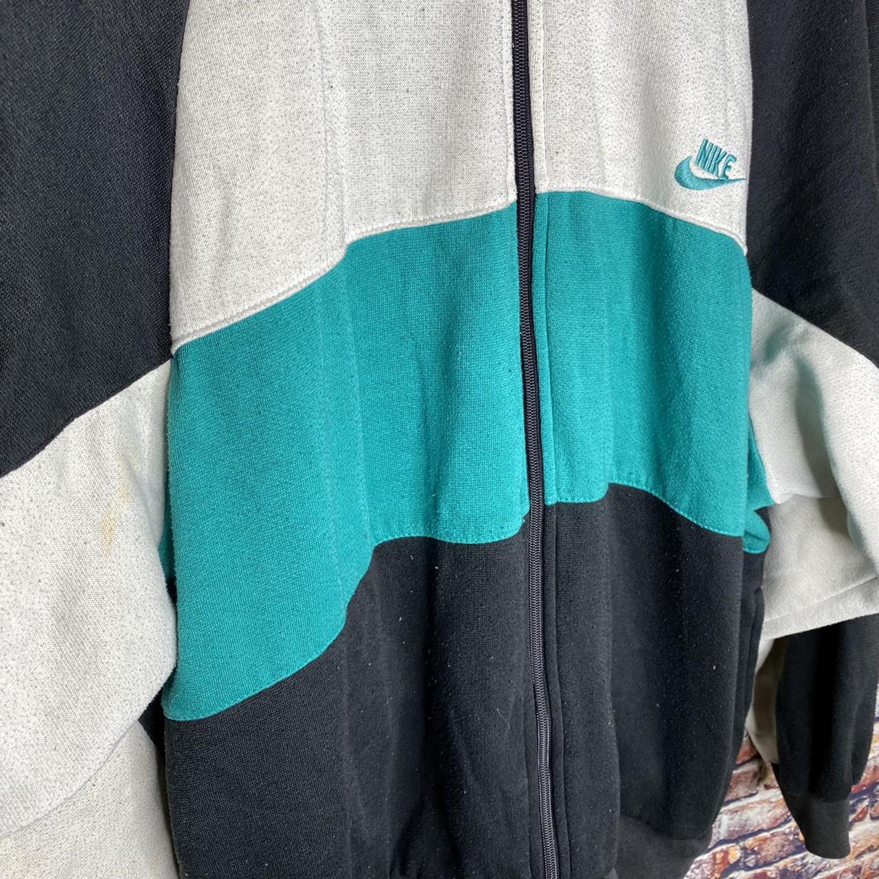 Vintage Nike Color Block Zip Up Sweatshirt... - Depop