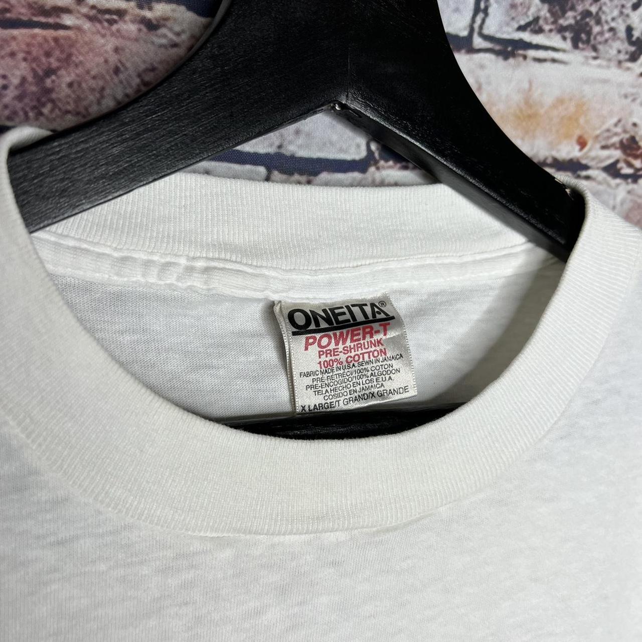 Oneita Men's White T-shirt | Depop