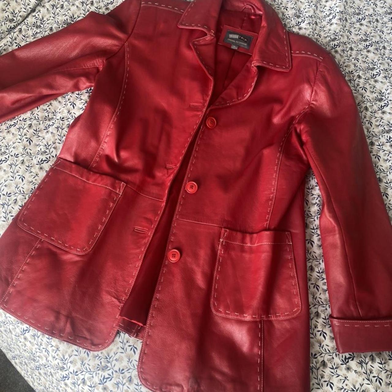 BEYOND gorgeous red genuine leather jacket. It’s in... - Depop