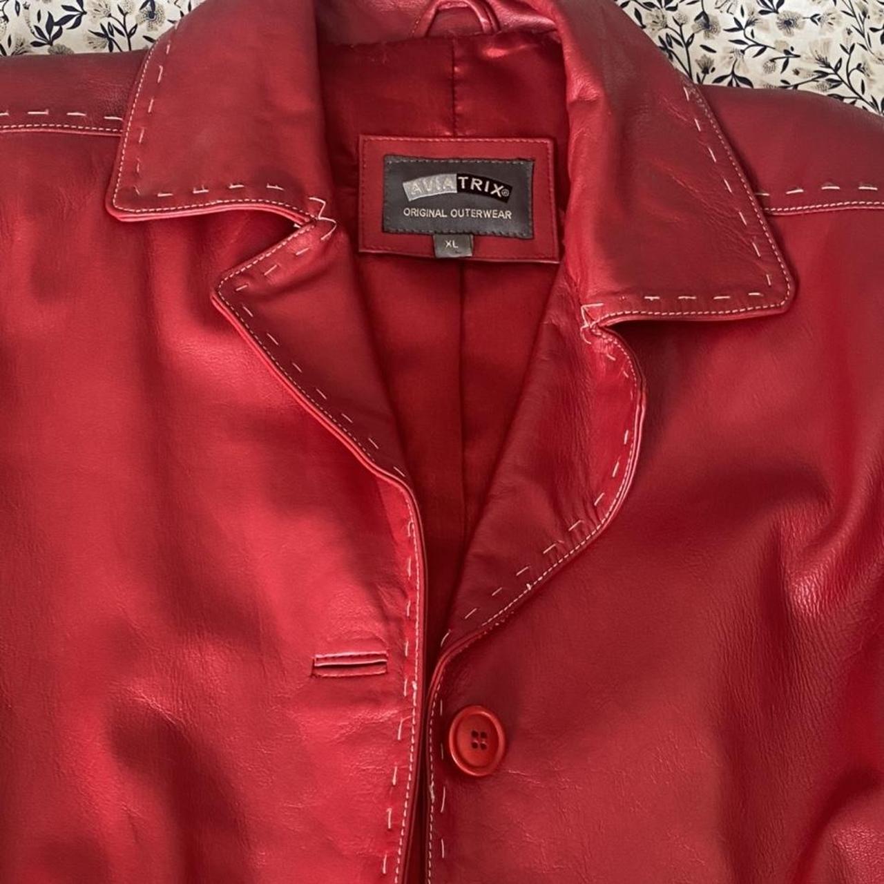 BEYOND gorgeous red genuine leather jacket. It’s in... - Depop